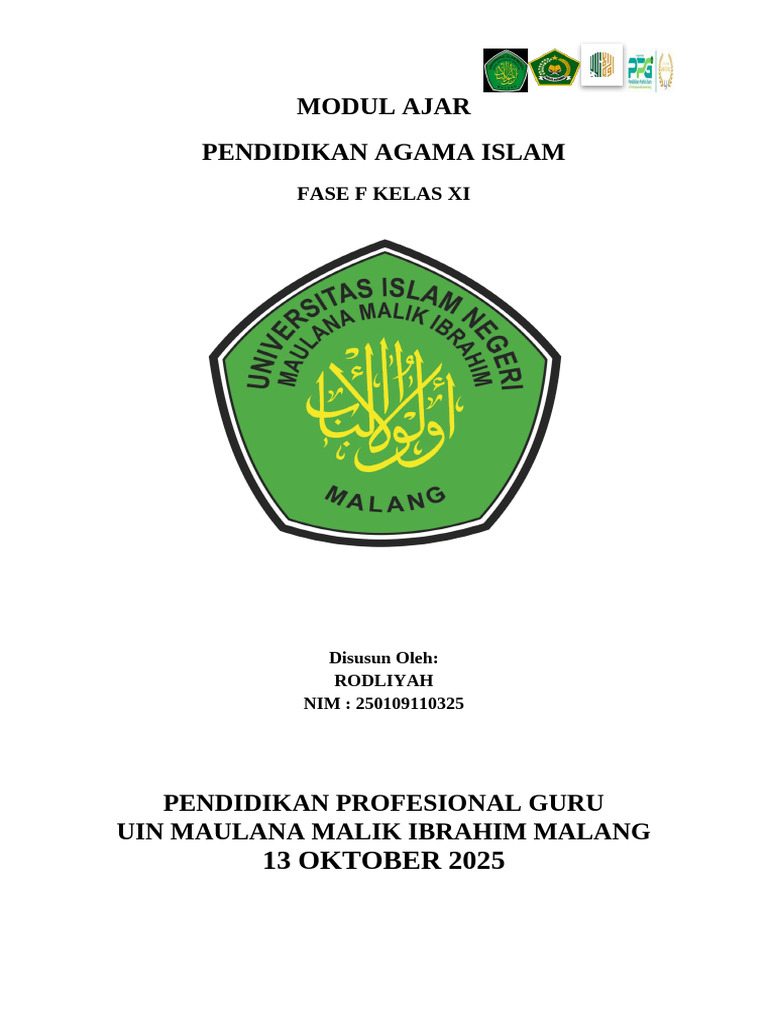 Rodliyah Modul Ajar Ukin PPG Daljab Transformasi 2025 | PDF