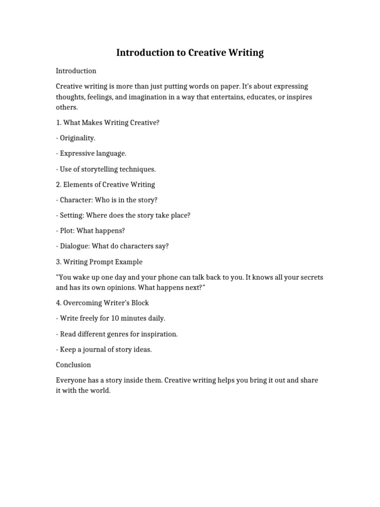 Creative Writing Essentials Guide | PDF