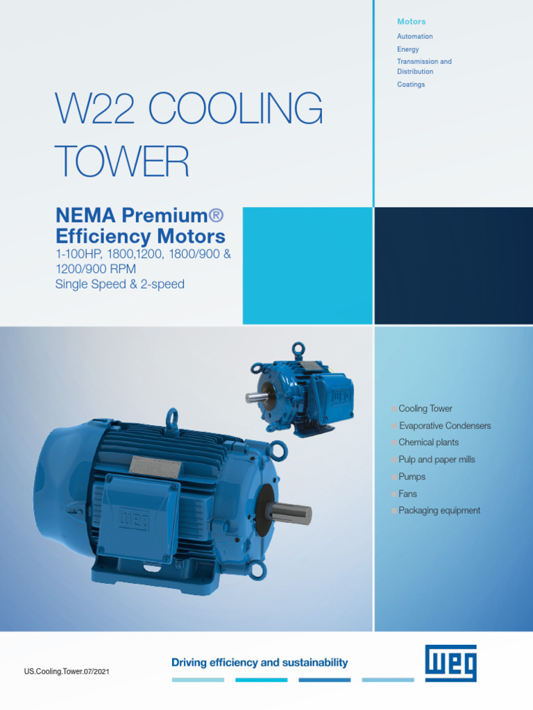 WEG NEMA Premium Cooling Tower Motors | PDF | Electric Motor ...