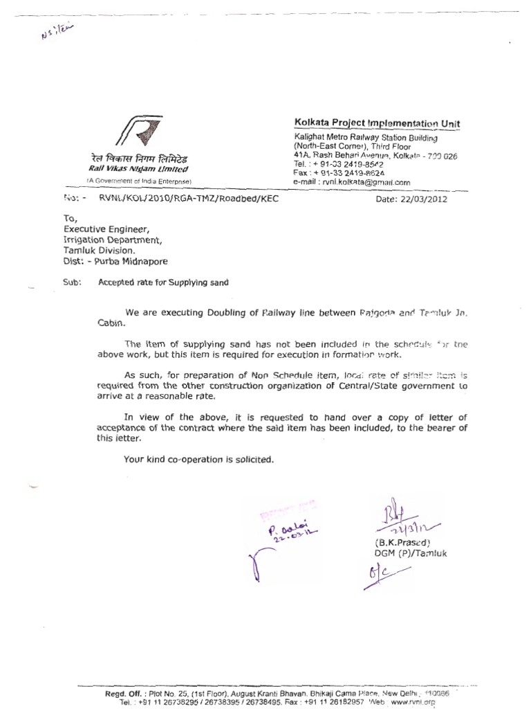 Letter To Irrigation Deptt. | PDF