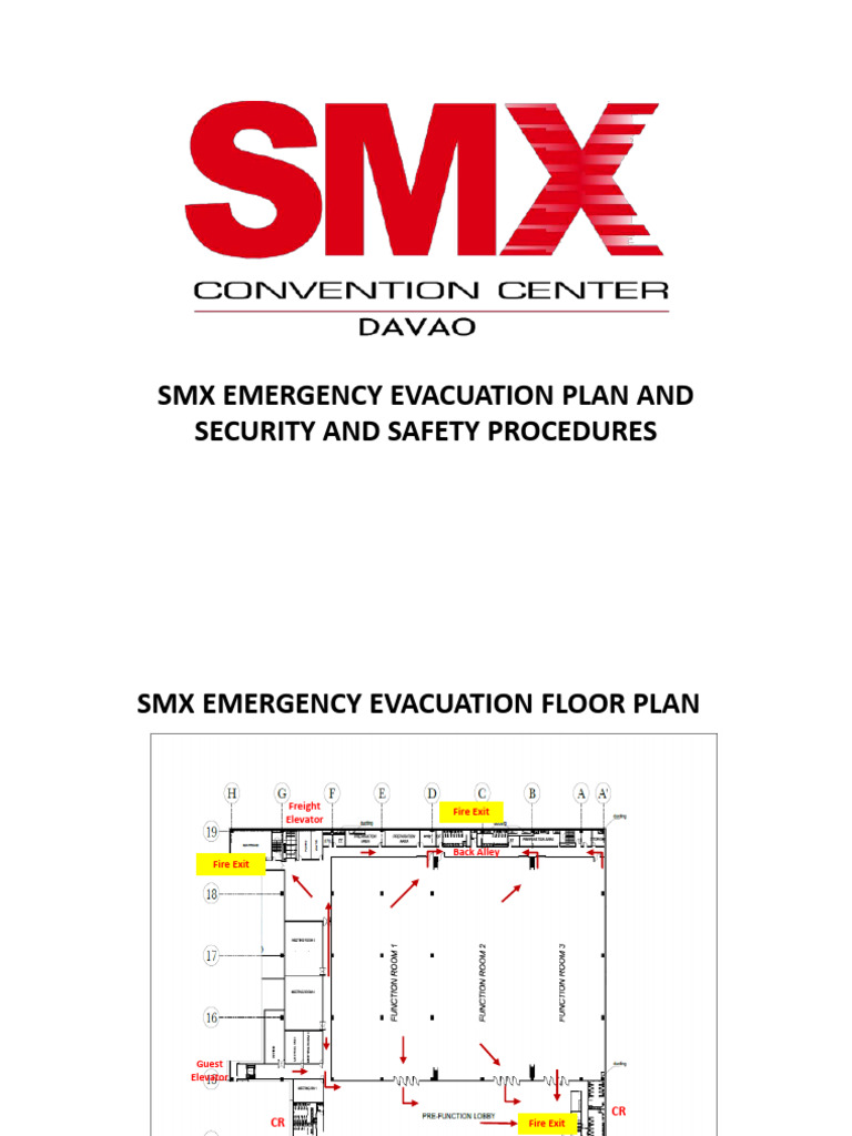 SMX Evac Plan and Safety Security Procedure | PDF | Elevator | Safety