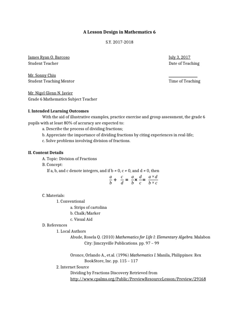 Division of Fractions | PDF | Discrete Mathematics | Elementary Mathematics