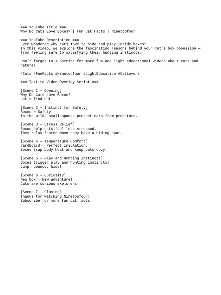 Why Cats Love Boxes Explained | PDF