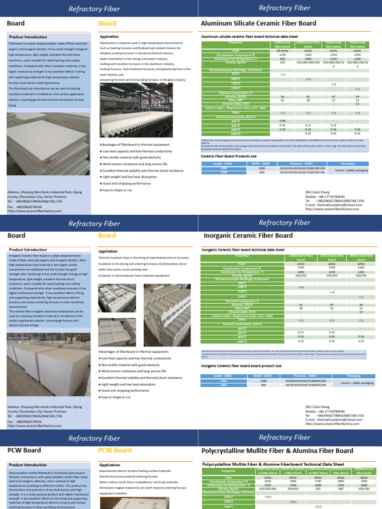 Ceramic Fiber Board Catalogue2025 | PDF | Refractory | Ceramics