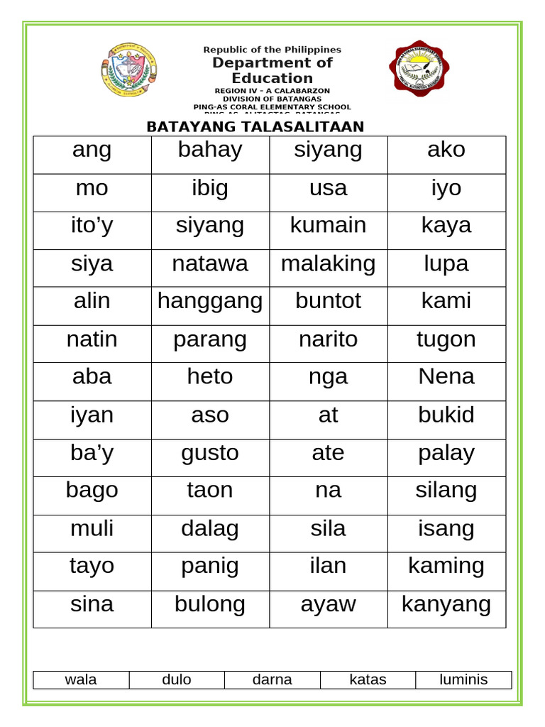 Grade 1 Tagalog | PDF