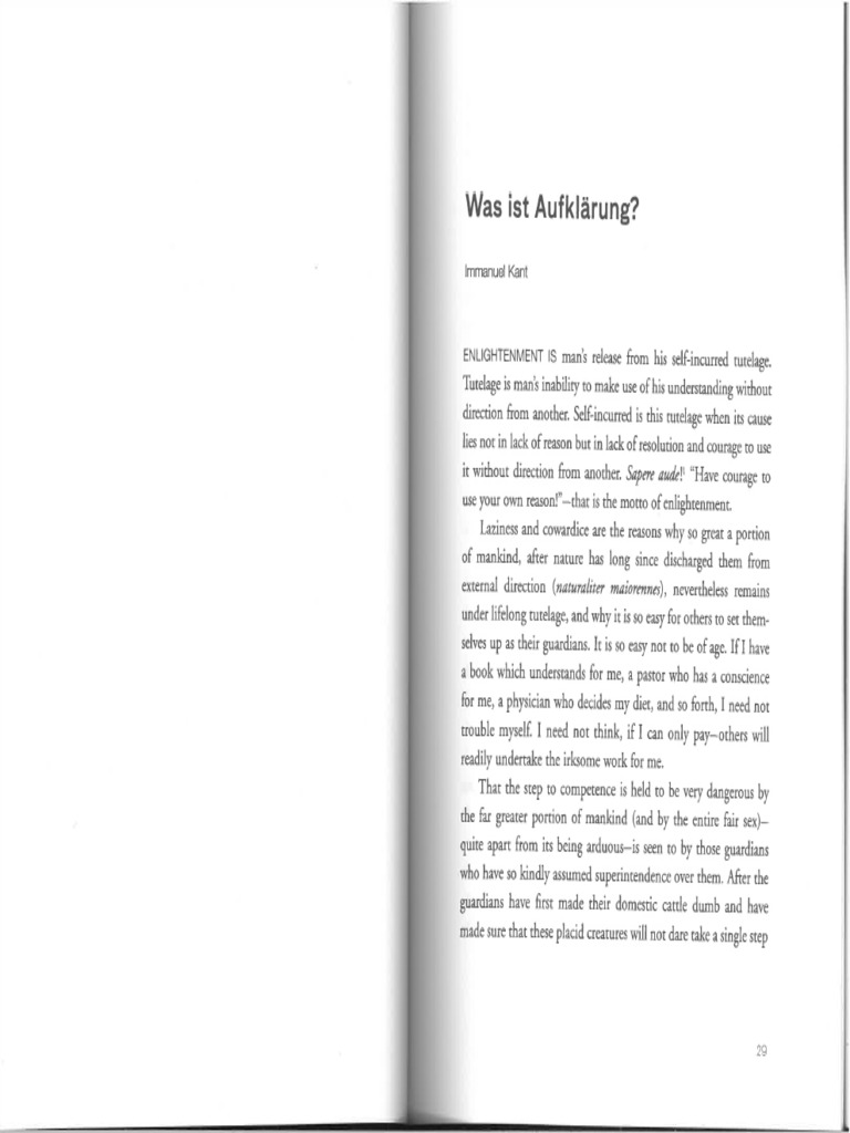 Was Ist Aufklarung - Immanuel Kant | PDF