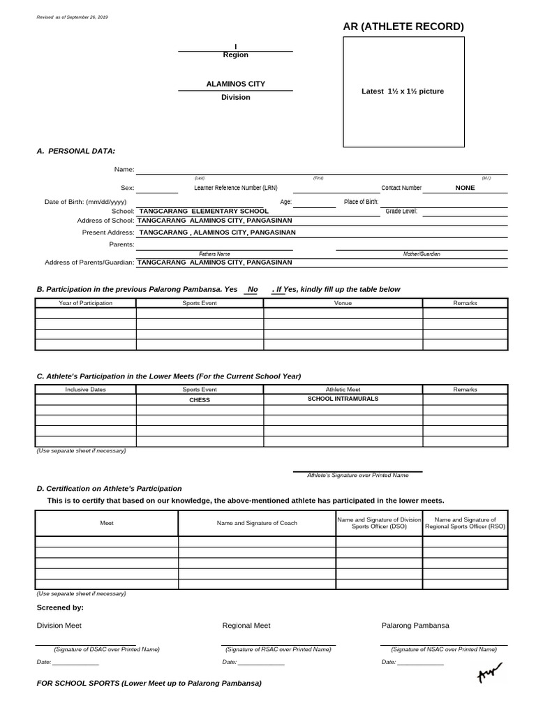 2020 Athlete Record BASILO | PDF