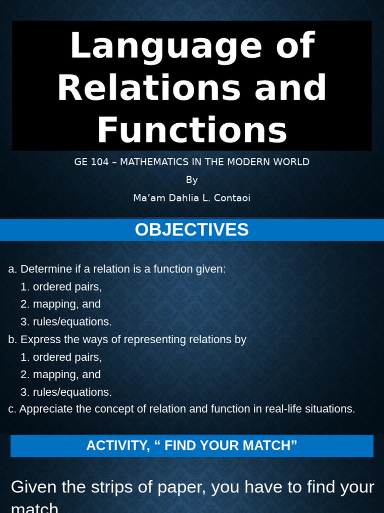 Relations and Functions | PDF | Function (Mathematics) | Mathematical ...