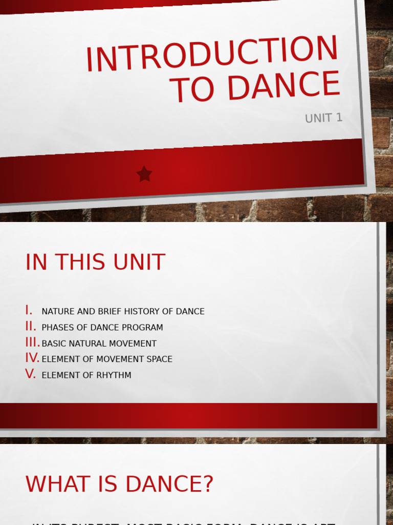 Introduction to Dance: History & Elements | PDF | Dances | Recreation