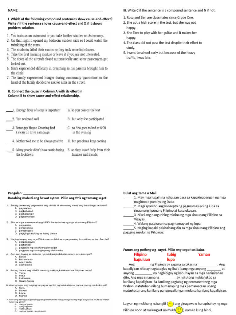 Summativetest5 Eng AP Sci | PDF | Municipal Solid Waste | Waste