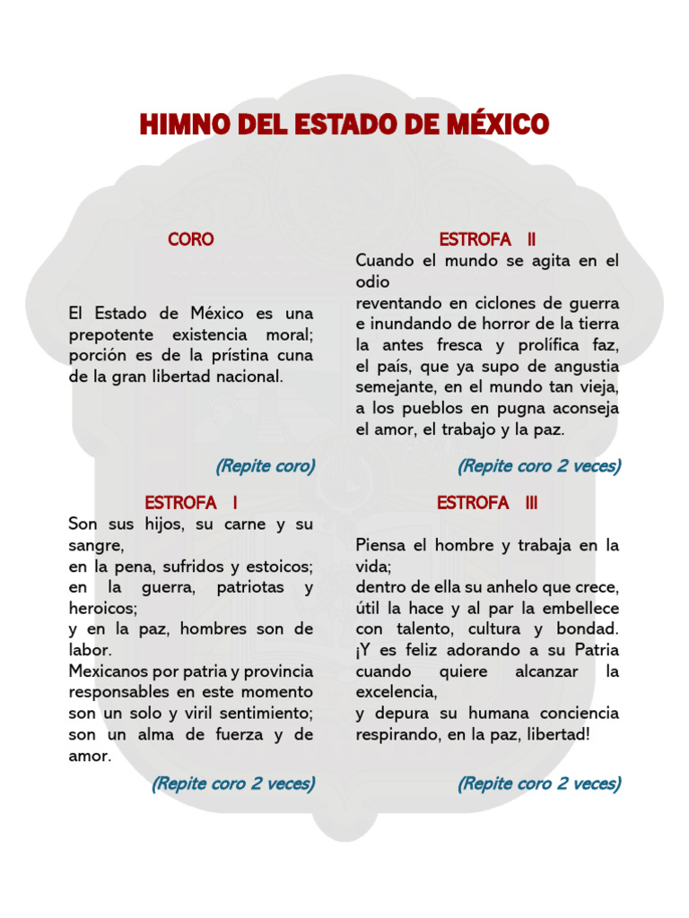 Himno del Estado de México: Letras y Temas | PDF