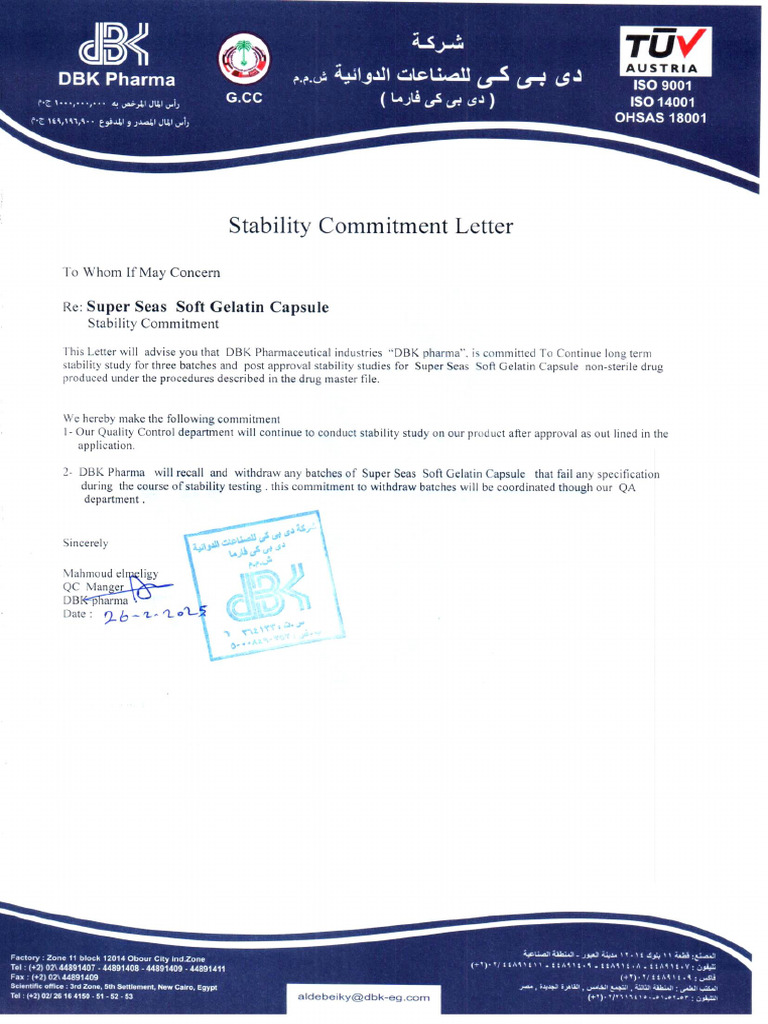 Stability Study 3 Strip Letter | PDF