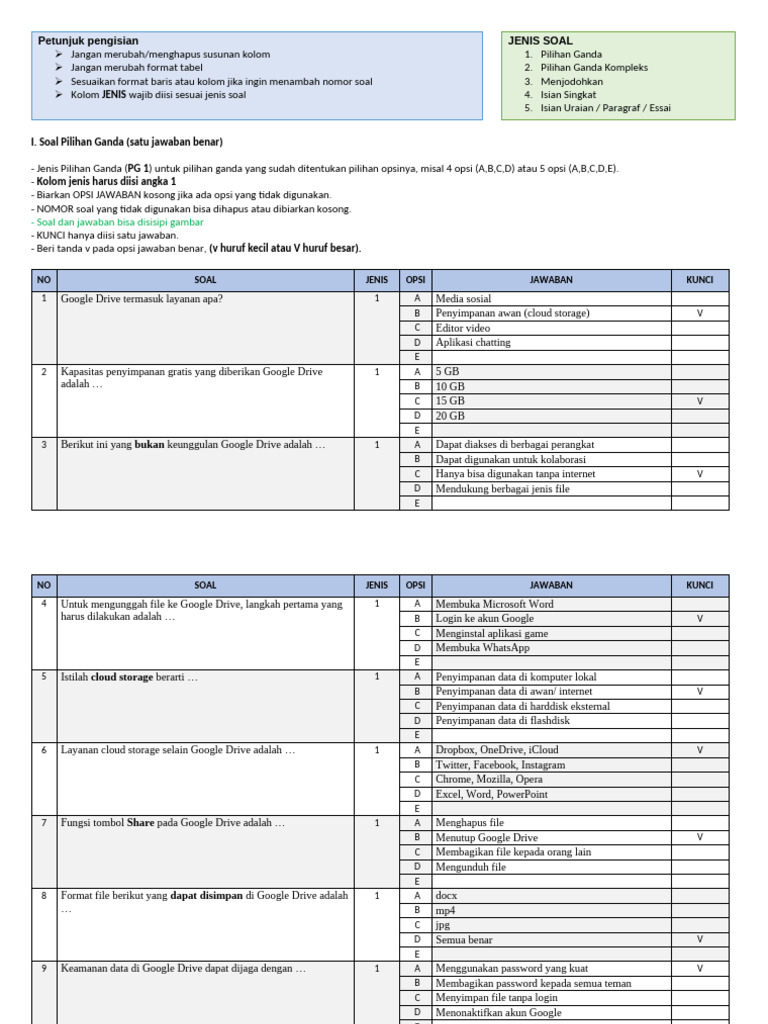 Soal Informatika X TKR | PDF