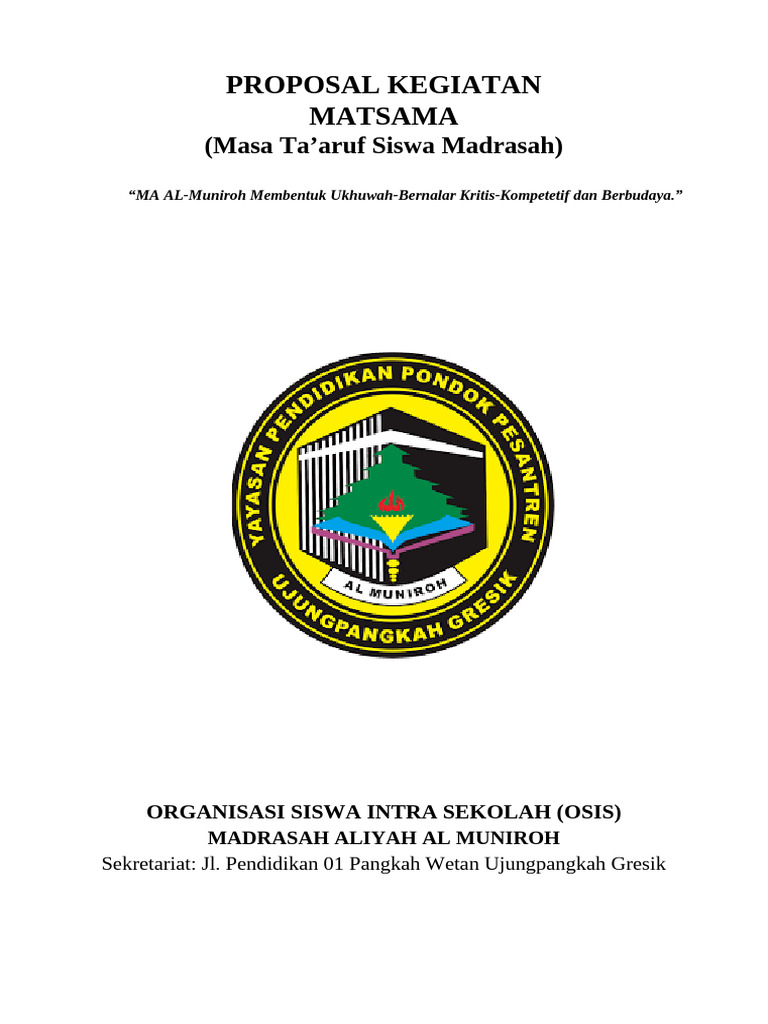 Proposal MATSAMA MA Al-Muniroh 2022 | PDF
