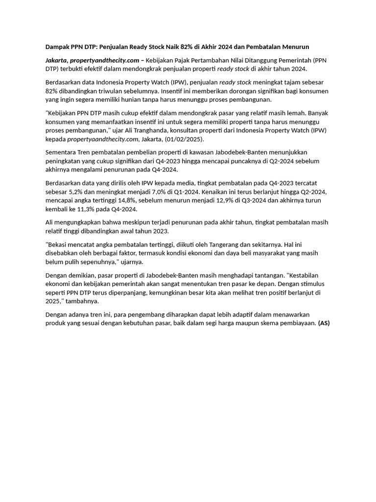 Dampak PPN DTP | PDF