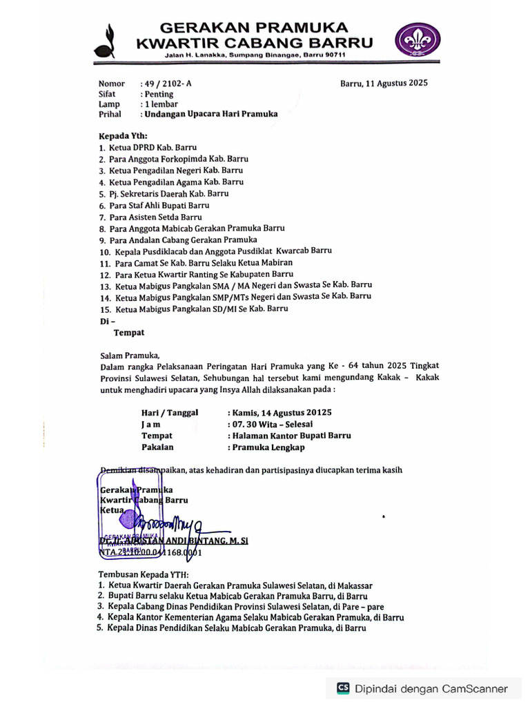 Undangan Hari Pramuka-1 | PDF