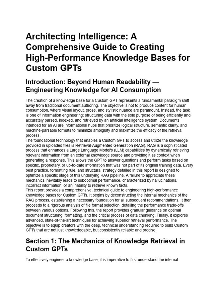 Custom GPT Knowledge Document Best Practices | PDF | Artificial ...