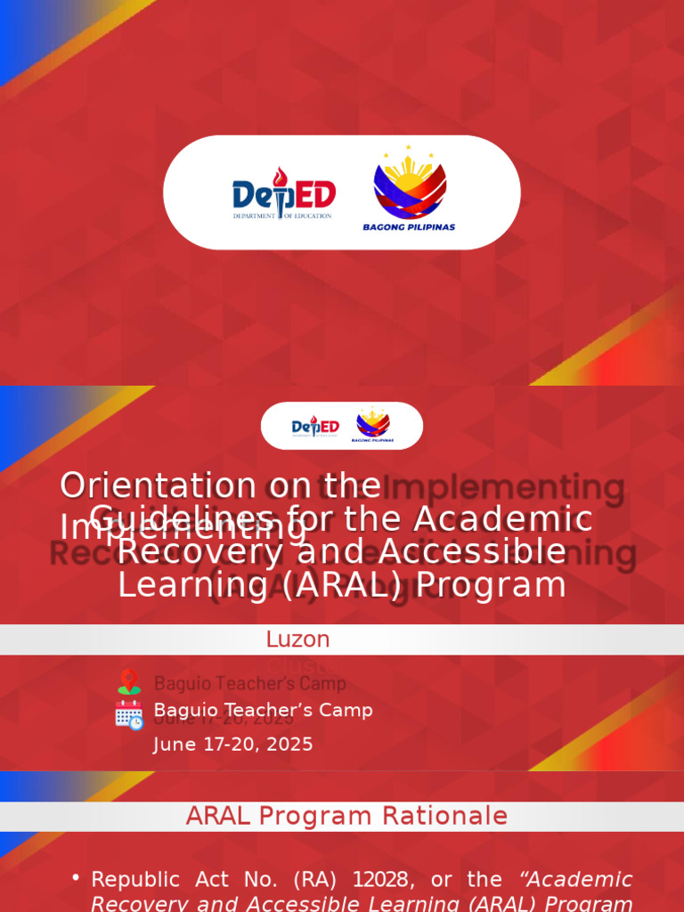 ARAL Program Orientation Overview | PDF | Reading Comprehension | Human ...