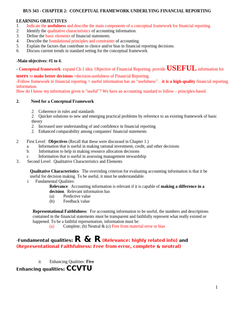 Conceptual Framework for Financial Reporting | PDF | Fair Value ...