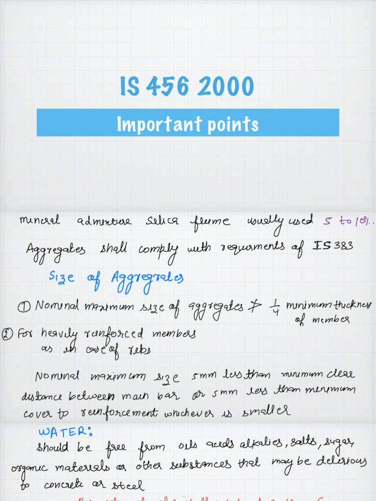 Is 456 Summary | PDF