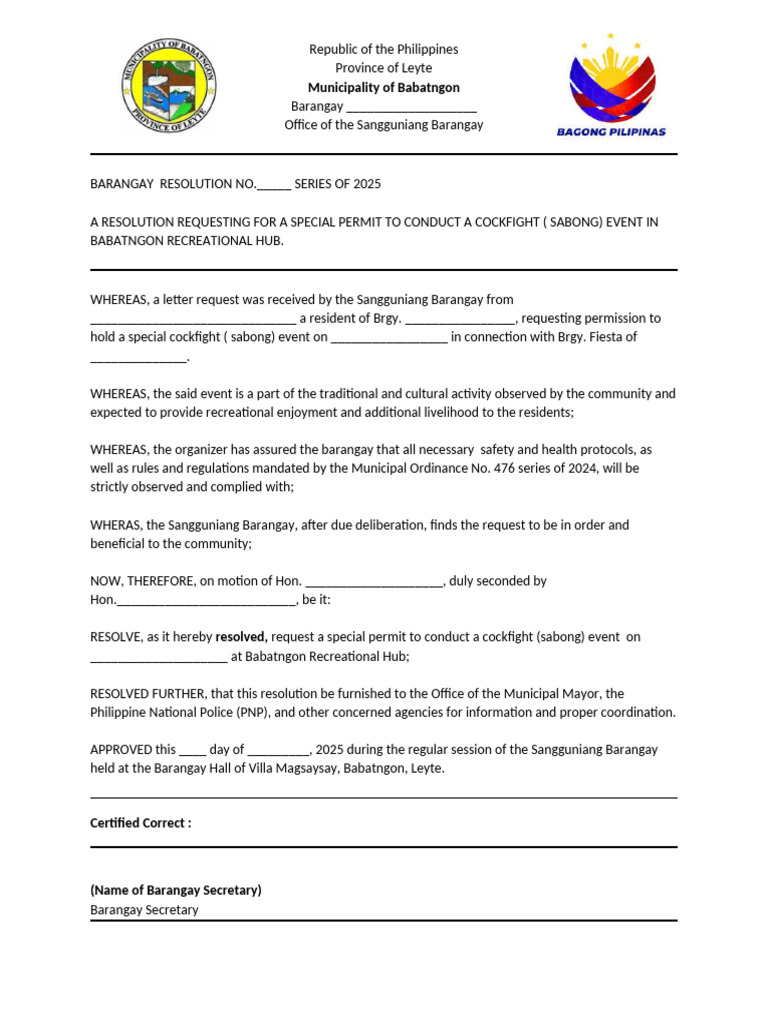 Brgy. Resolution | PDF