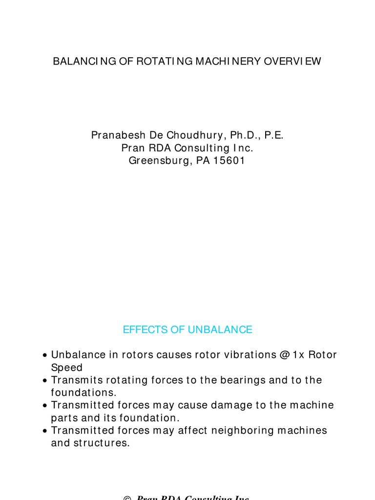 Balancing of Rotating Machinery | PDF | Rotation Around A Fixed Axis ...