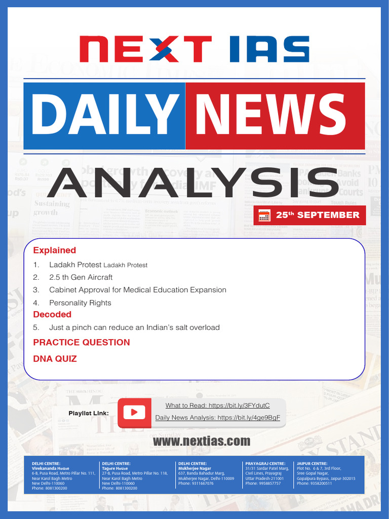 Upsc Daily News Analysis 25 September 2025 PDF 1758804974012 | PDF ...