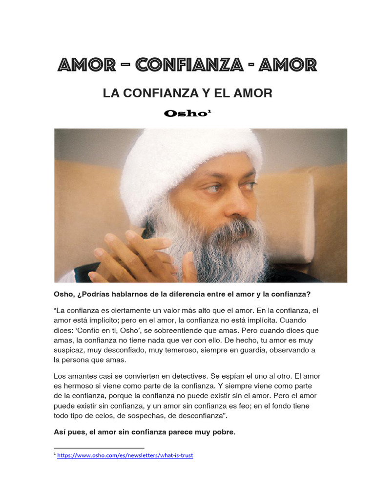 Amor - Confianza - Amor | PDF | Amor | Conocimiento