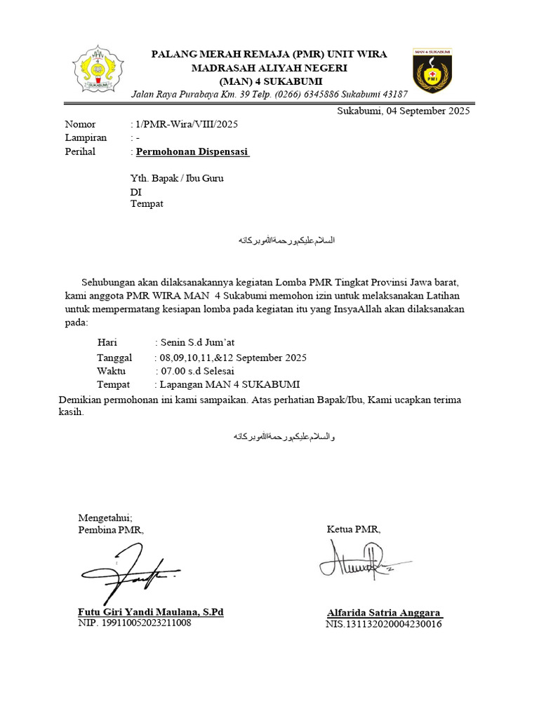 Surat Dispen | PDF