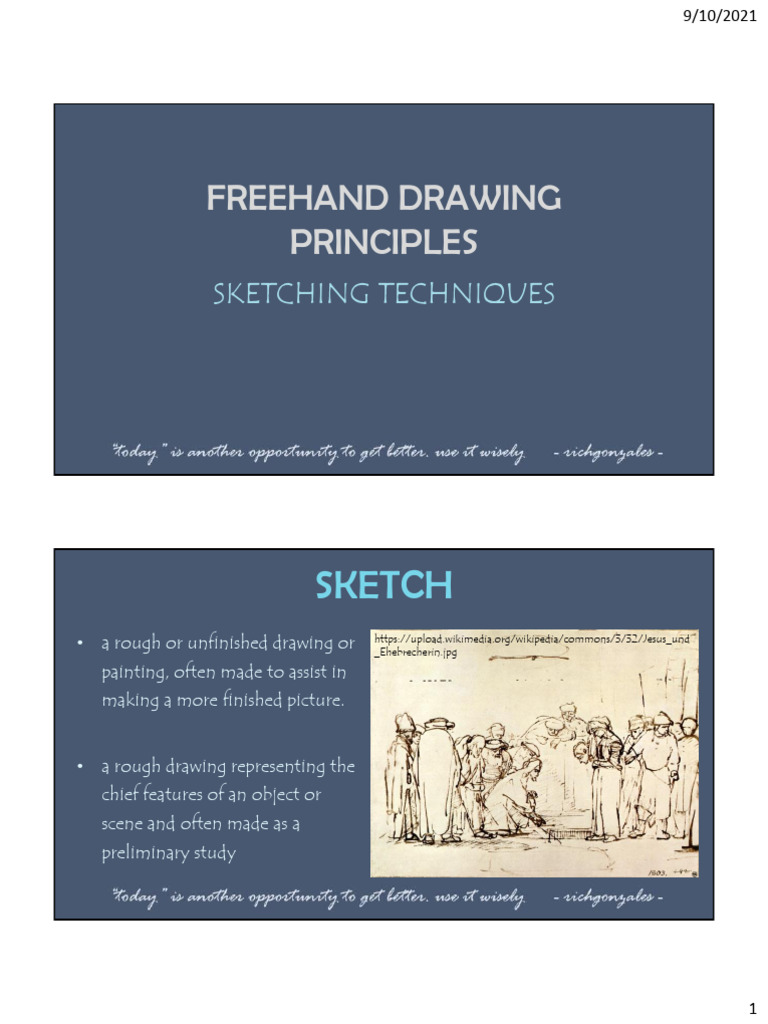 Principles of Freehand Sketching Techniques | PDF | Drawing | Vision