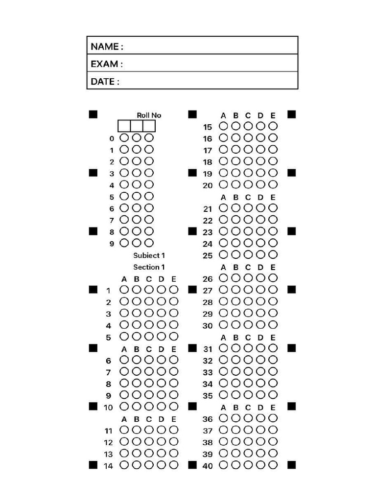 Answersheet MSE | PDF