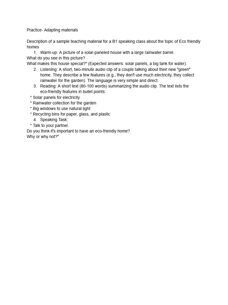 Practice Adapting Material | PDF