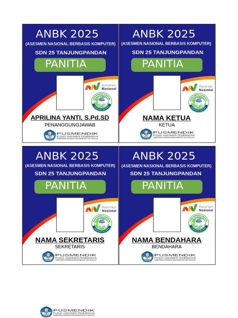 Format ID Card ANBK 2025 | PDF