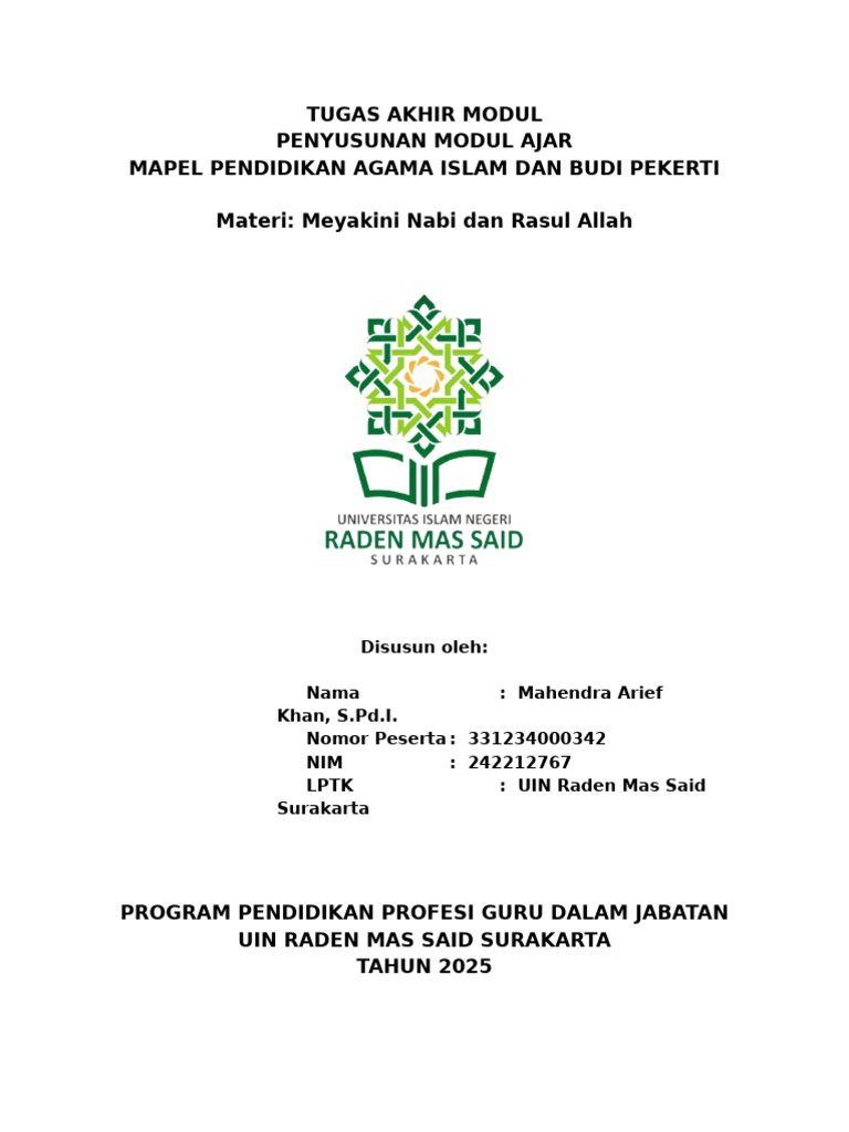 Cover Modul Ajar PAI 2025 | PDF