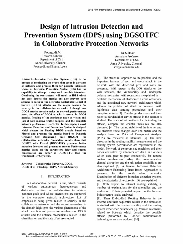Design of Intrusion Detection and Preven | PDF | Denial Of Service ...