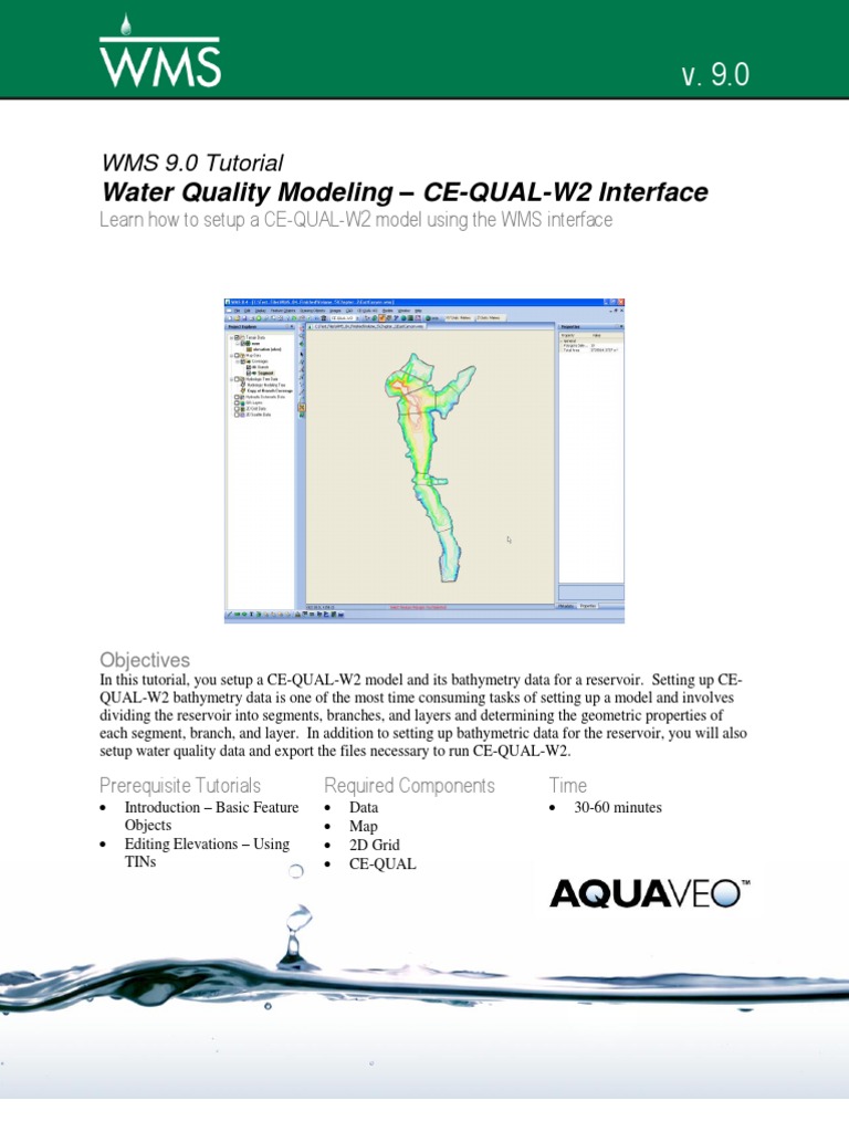 Water Quality Modeling - CE-QUAL-W2 Interface: WMS 9.0 Tutorial | PDF ...