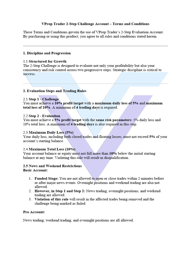 VProp Trader 2-Step Challenge Rules | PDF