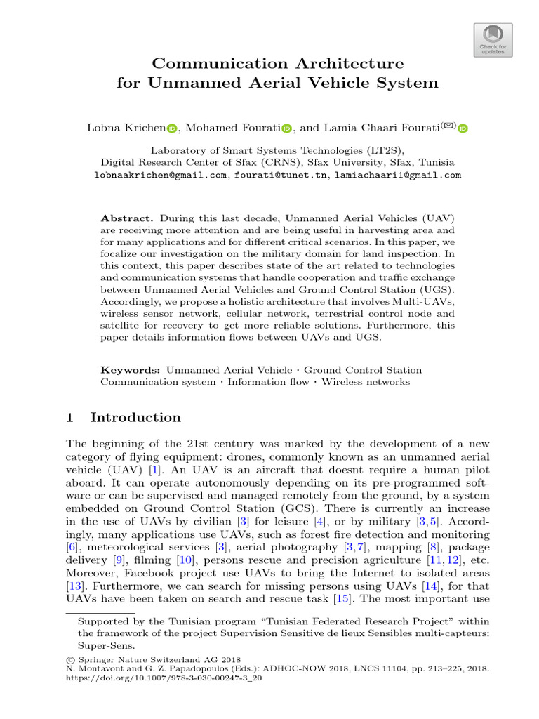 UAV Communication Architecture Overview | PDF | Unmanned Aerial Vehicle ...