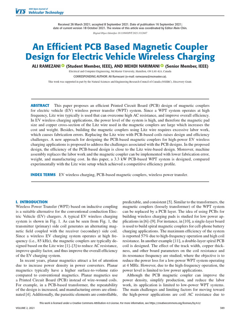 Efficient PCB Magnetic Coupler for EV Charging | PDF | Inductor ...