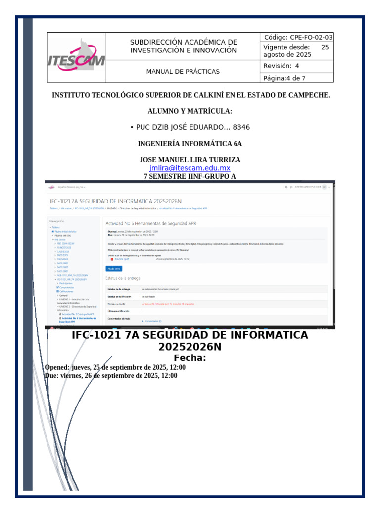 Actividad No 6 Herramientas de Seguridad APR | PDF | Cubierta segura ...