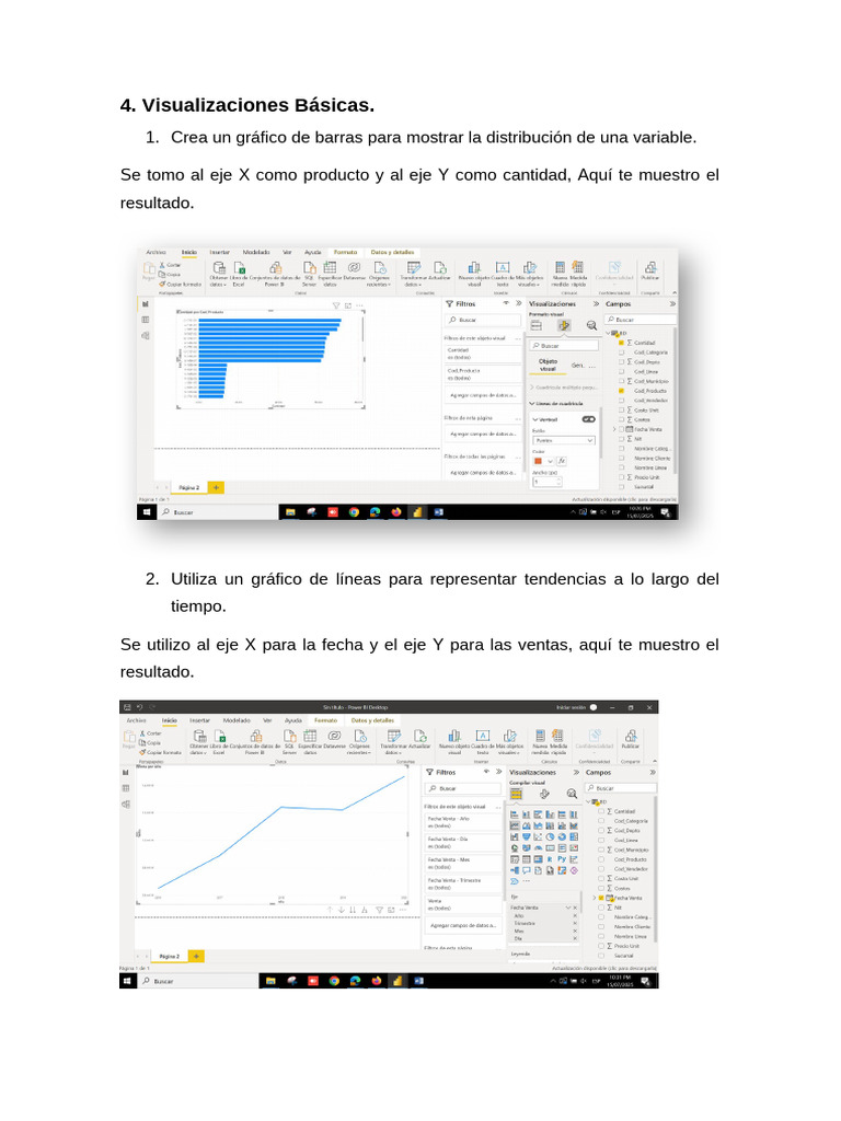 Gráficos de Barras y Líneas en Datos | PDF