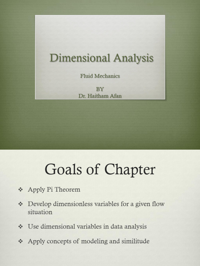 L13 Dimensionless Analysis | PDF | Fluid Dynamics | Classical Mechanics