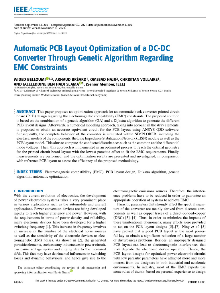 Automatic PCB Layout Optimization of A DC-DC Converter Through Genetic ...