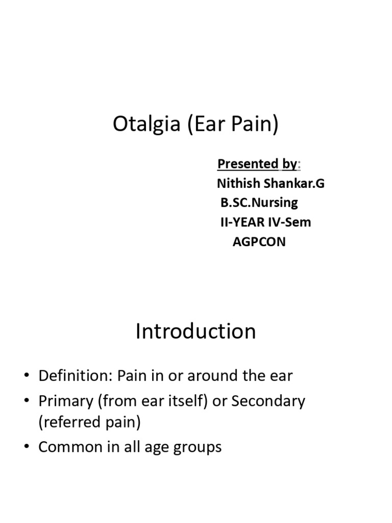 Otalgia SlideShare Presentation | PDF