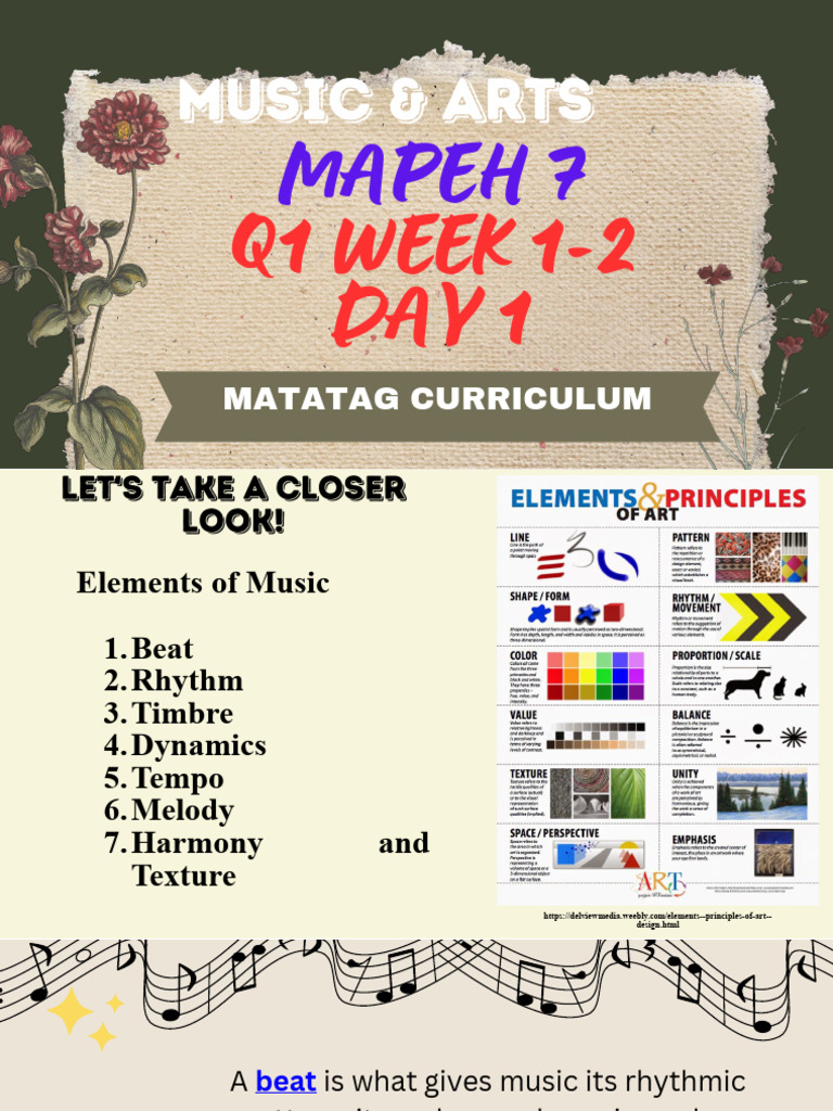 Elements of Music and Arts Curriculum | PDF | Musical Compositions ...