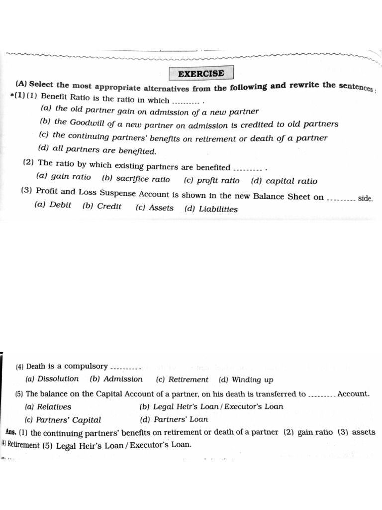 Exercise of Death of Partner | PDF