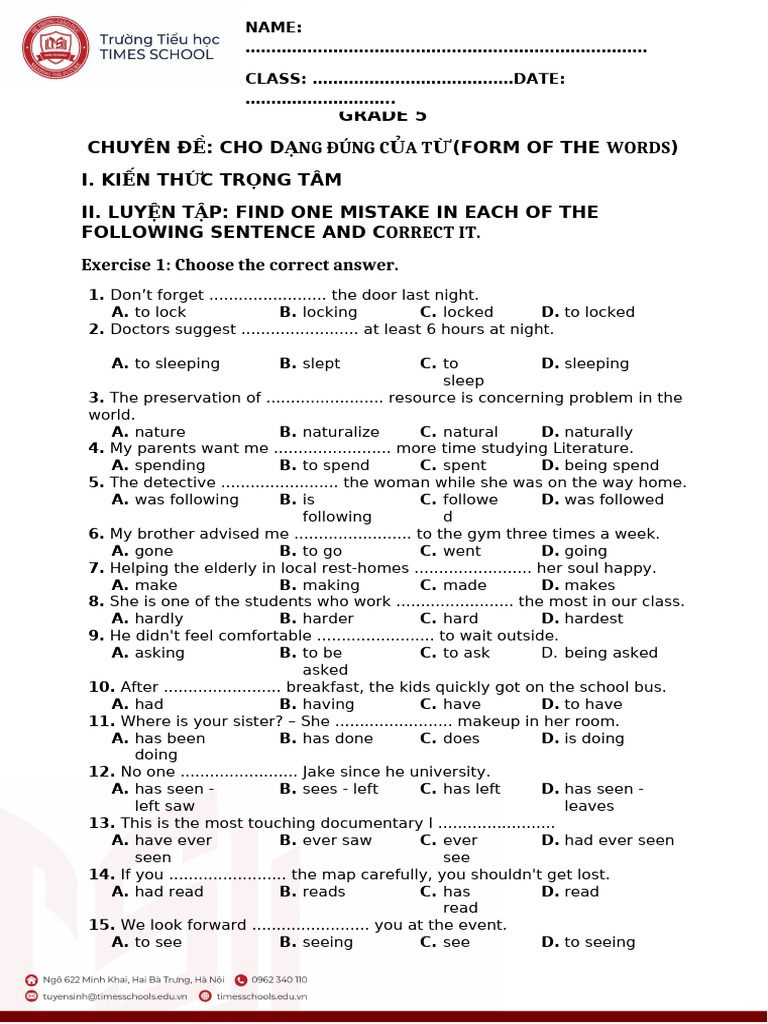 G5.form of The Words | PDF