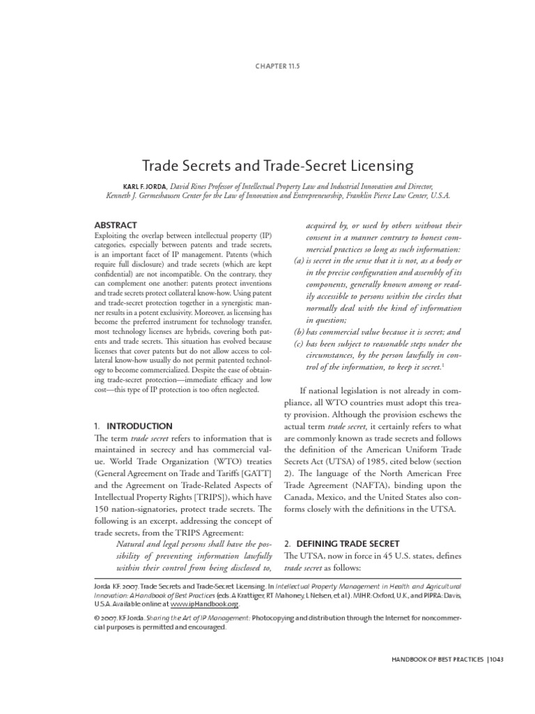 Abstract of Ipr | PDF | Trade Secret | Know How