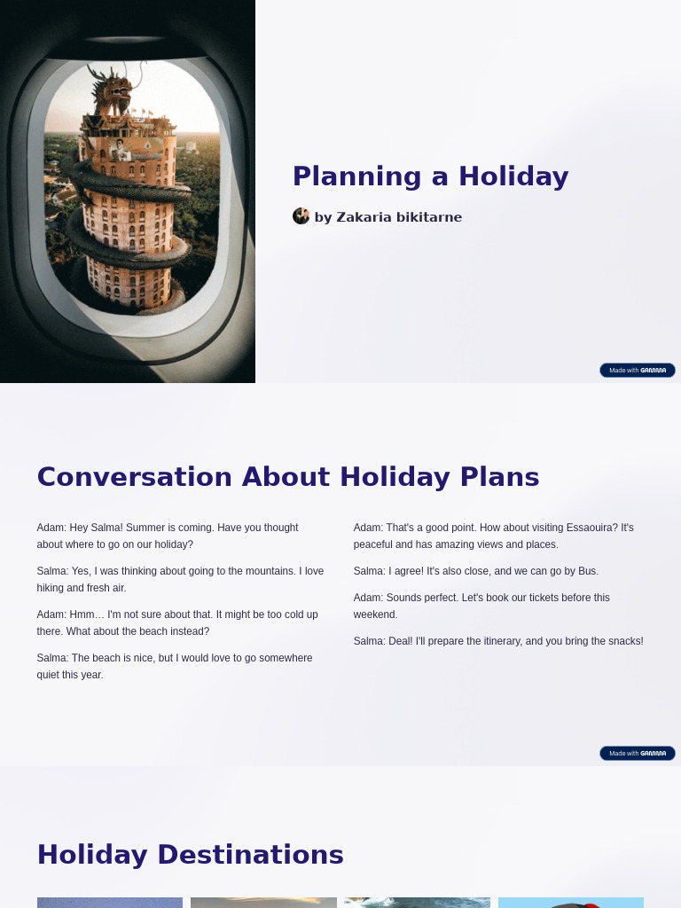 Planning A Holiday | PDF