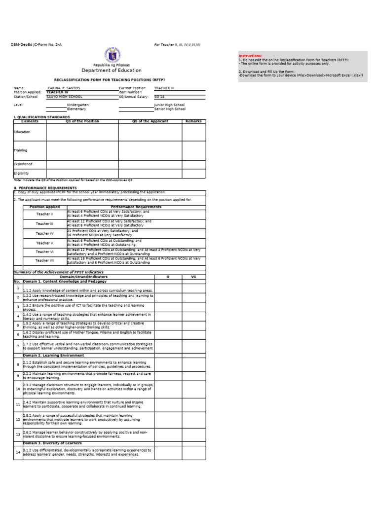 DBM-DepEd Joint Circular No. - , s.2024 - Form No. 2A ...